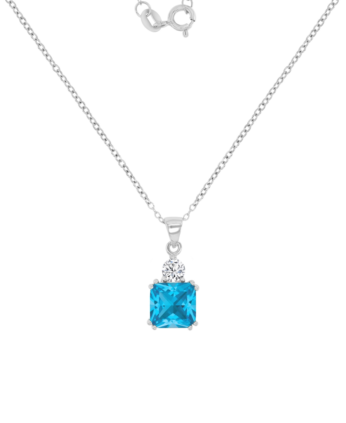 Click here for Blue & White Cubic Zirconia 18 Pendant Necklace in... prices