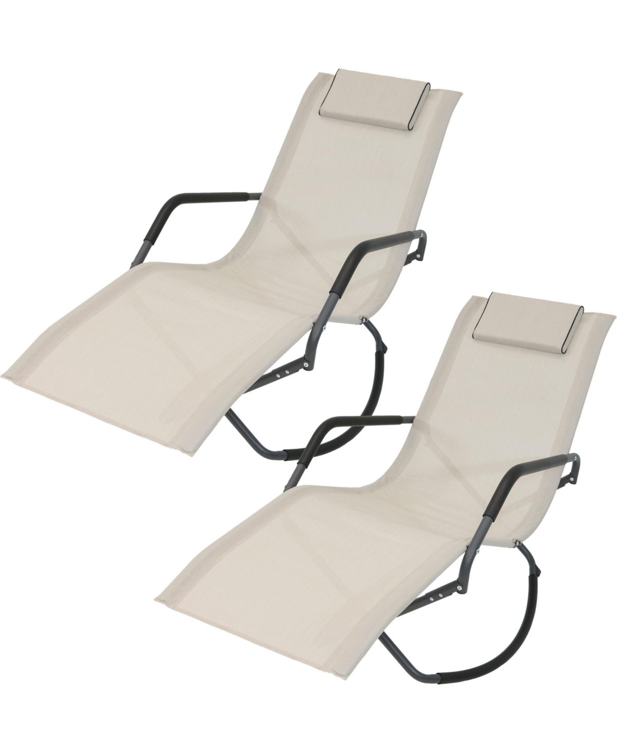 Click here for Outdoor Folding Rocking Chaise Lounge Chair with H... prices