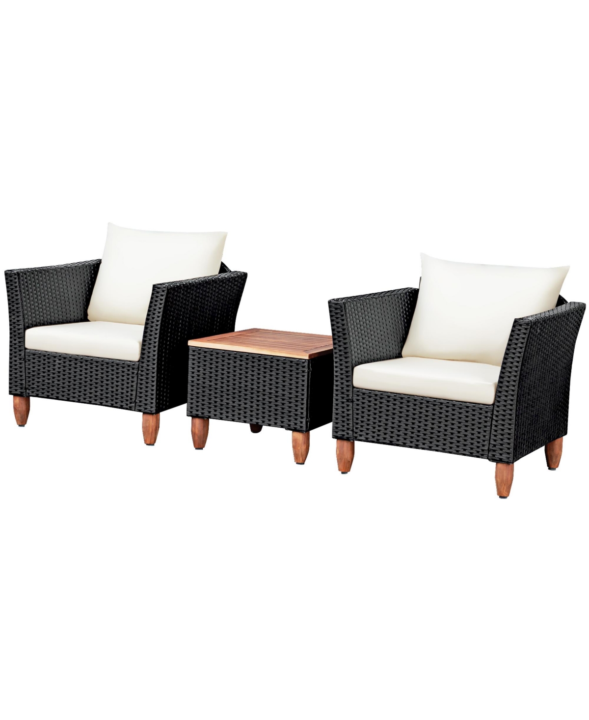 Click here for Gymax 3PCS Patio Conversation Furniture Set w/ Woo... prices