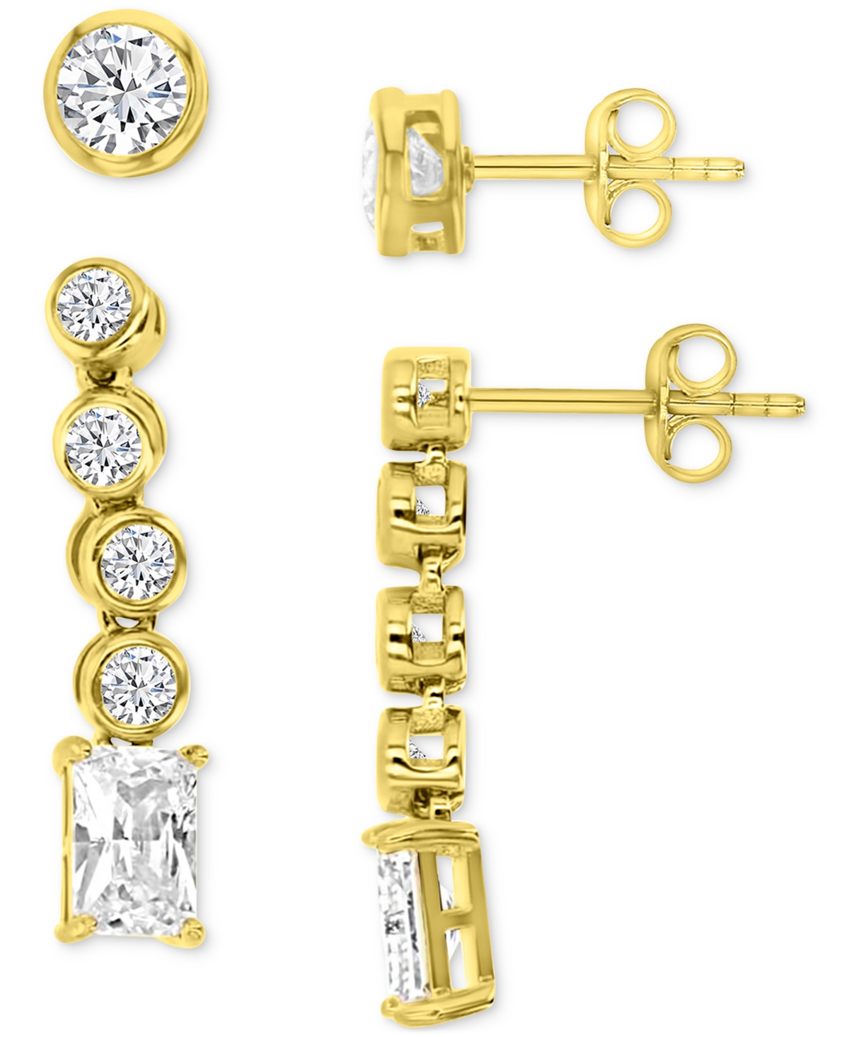 Click here for 2-Pc. Set Cubic Zirconia Solitaire Stud & Linear D... prices