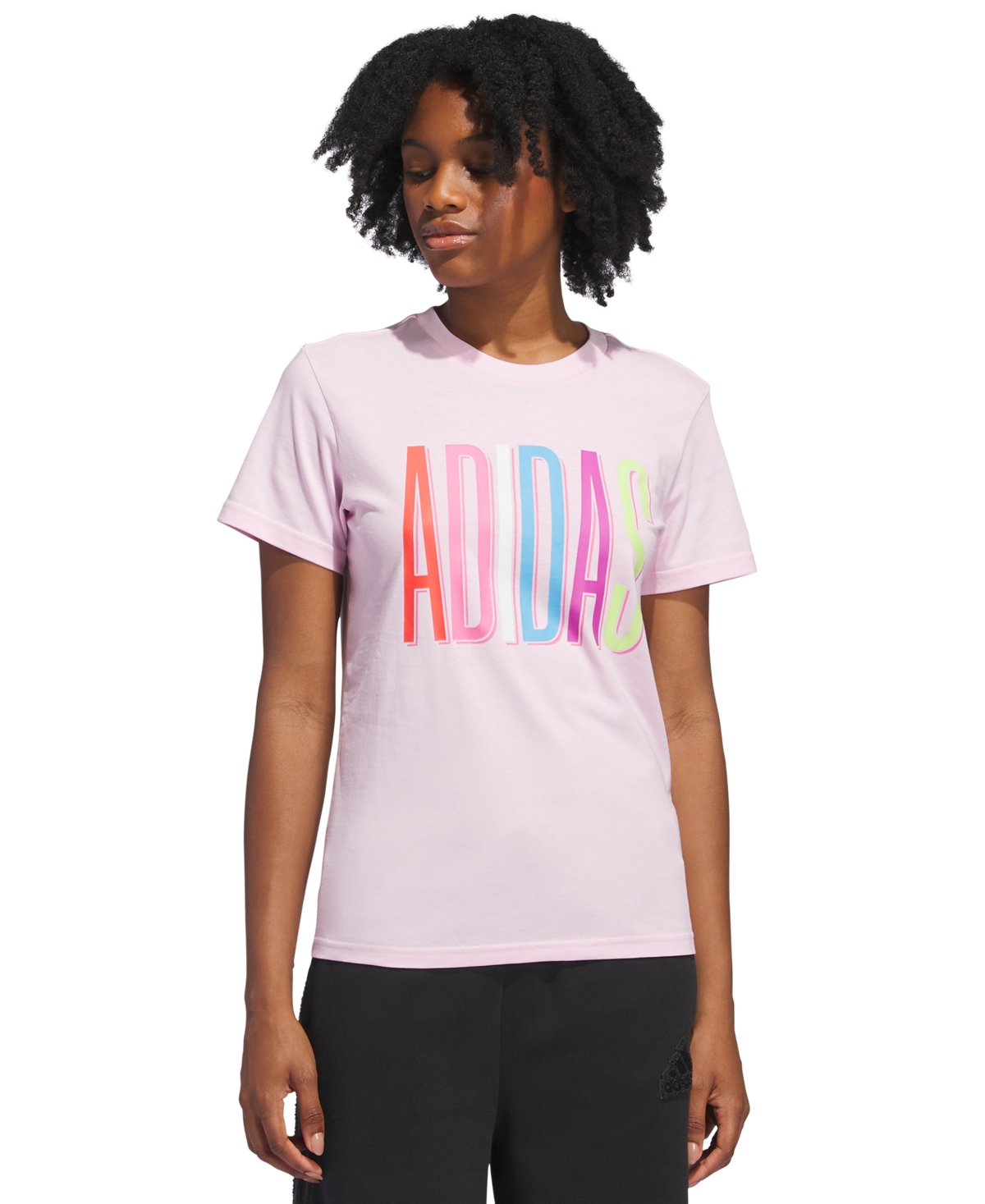 Click here for adidas Womens Cotton Multi-Color Logo Crewneck T-S... prices