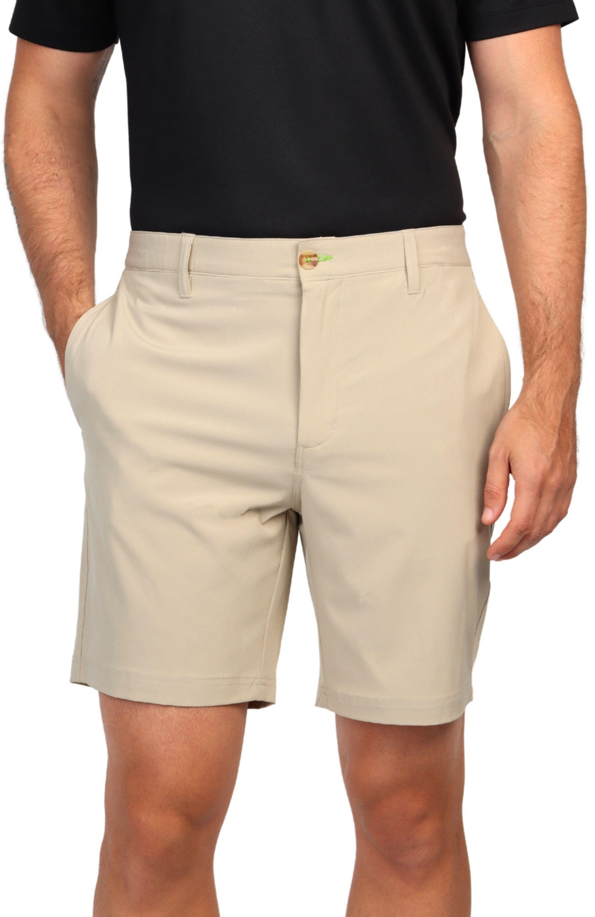Click here for Tailorbyrd Mens Solid Performance Shorts - Khaki prices