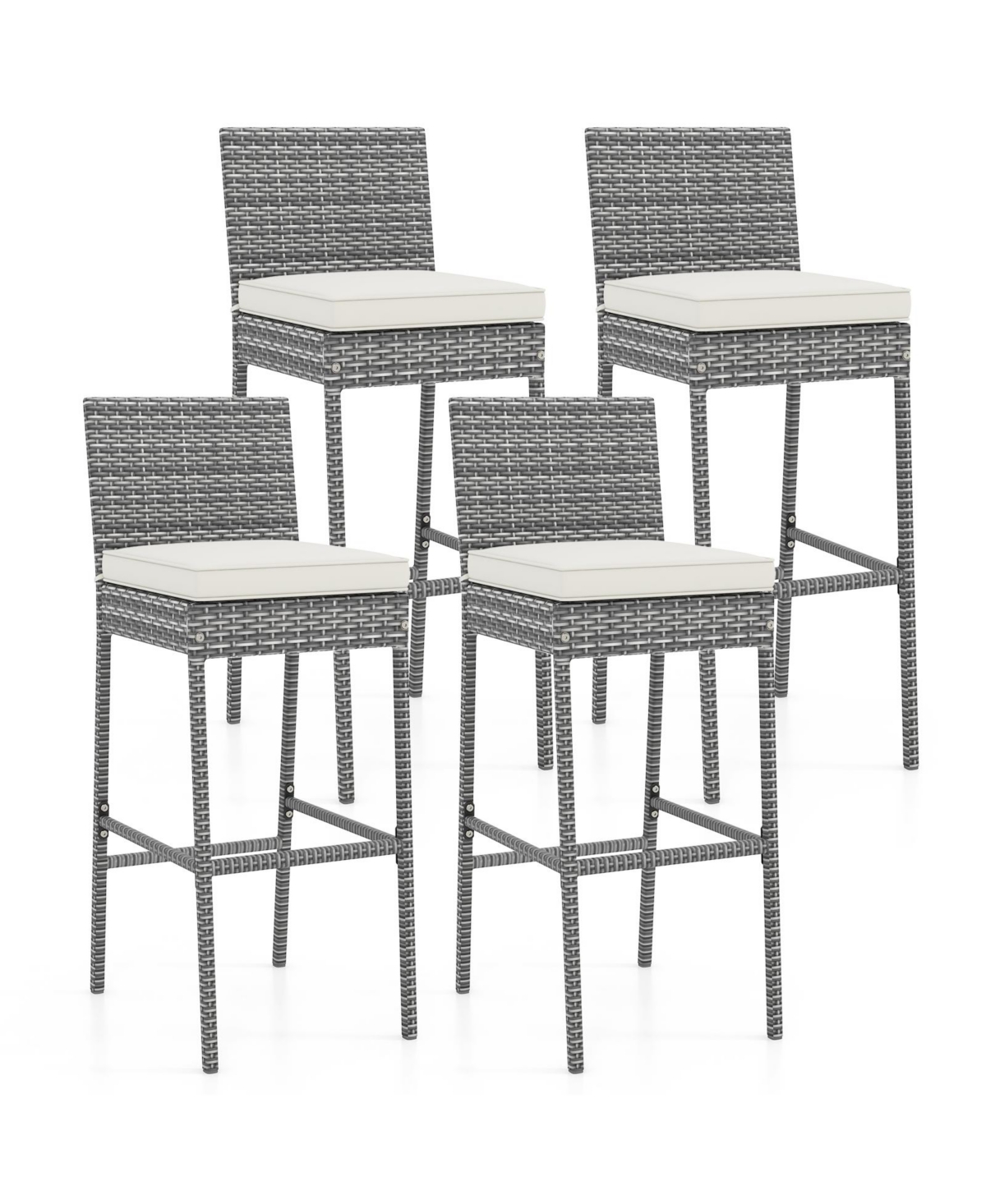 Click here for Patio Wicker Barstools with Soft Seat Cushion and... prices