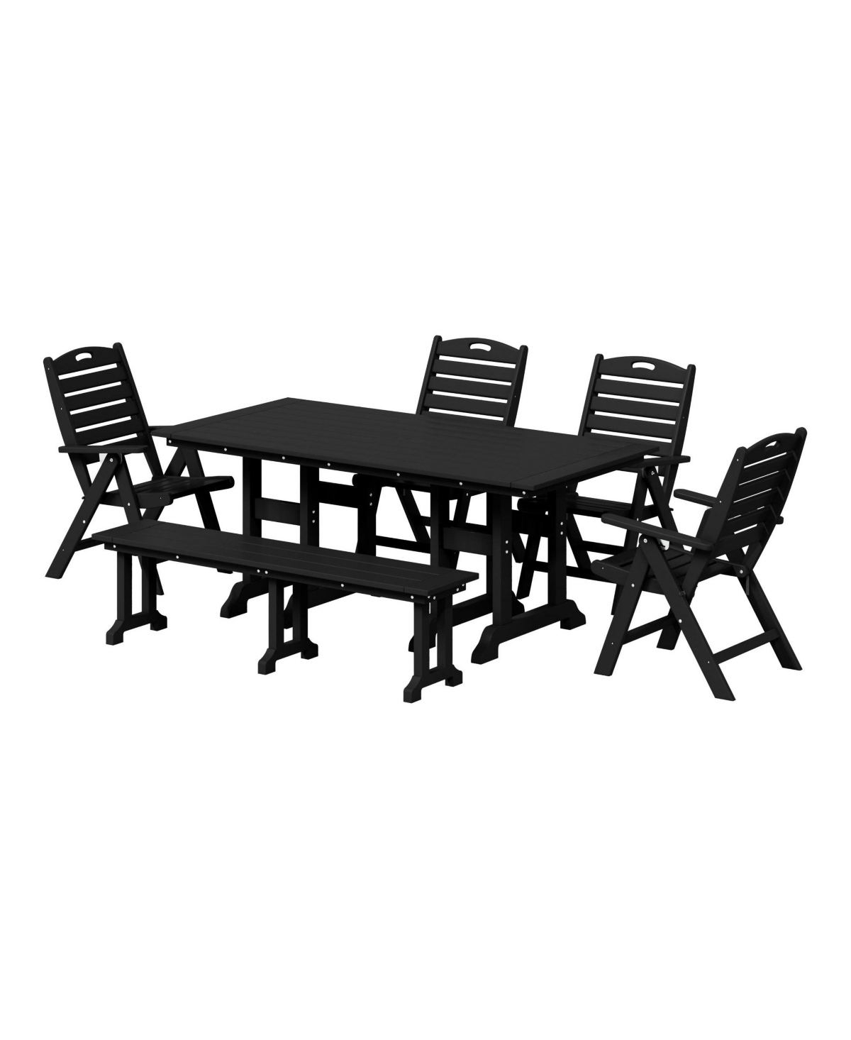 Click here for 6-Piece Hdpe Rectangular Patio Dining Table Set wi... prices