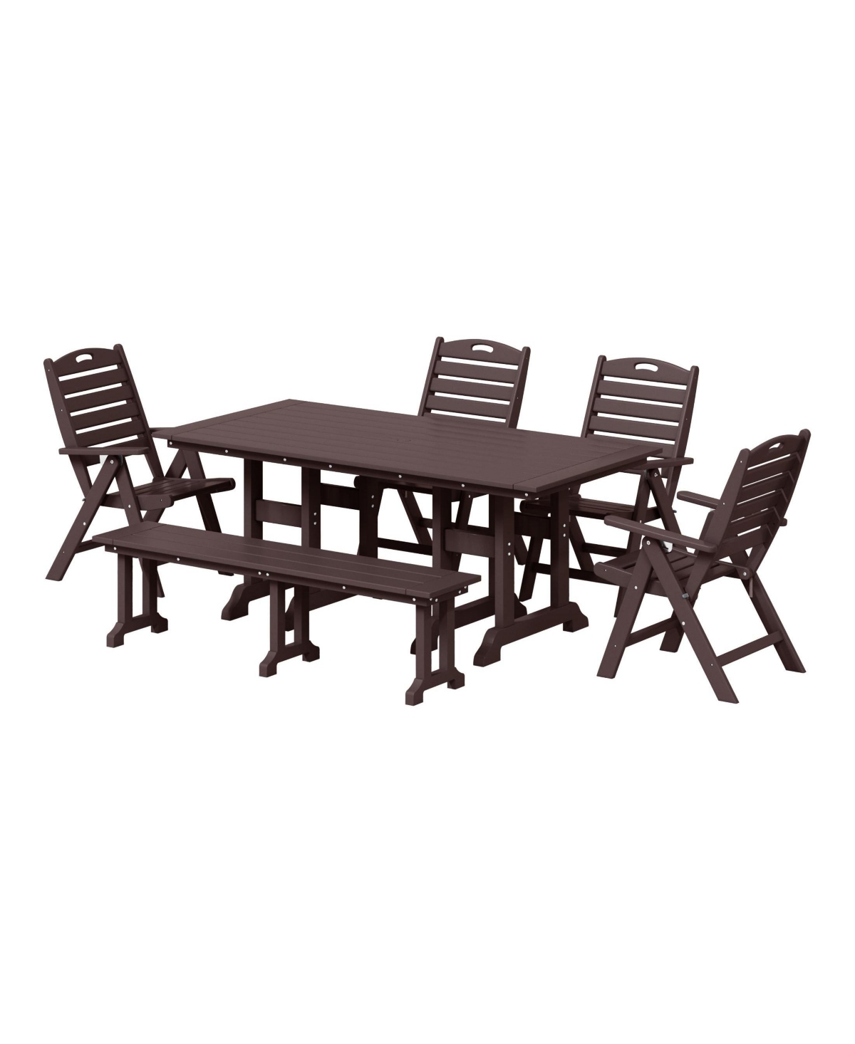 Click here for 6-Piece Hdpe Rectangular Patio Dining Table Set wi... prices