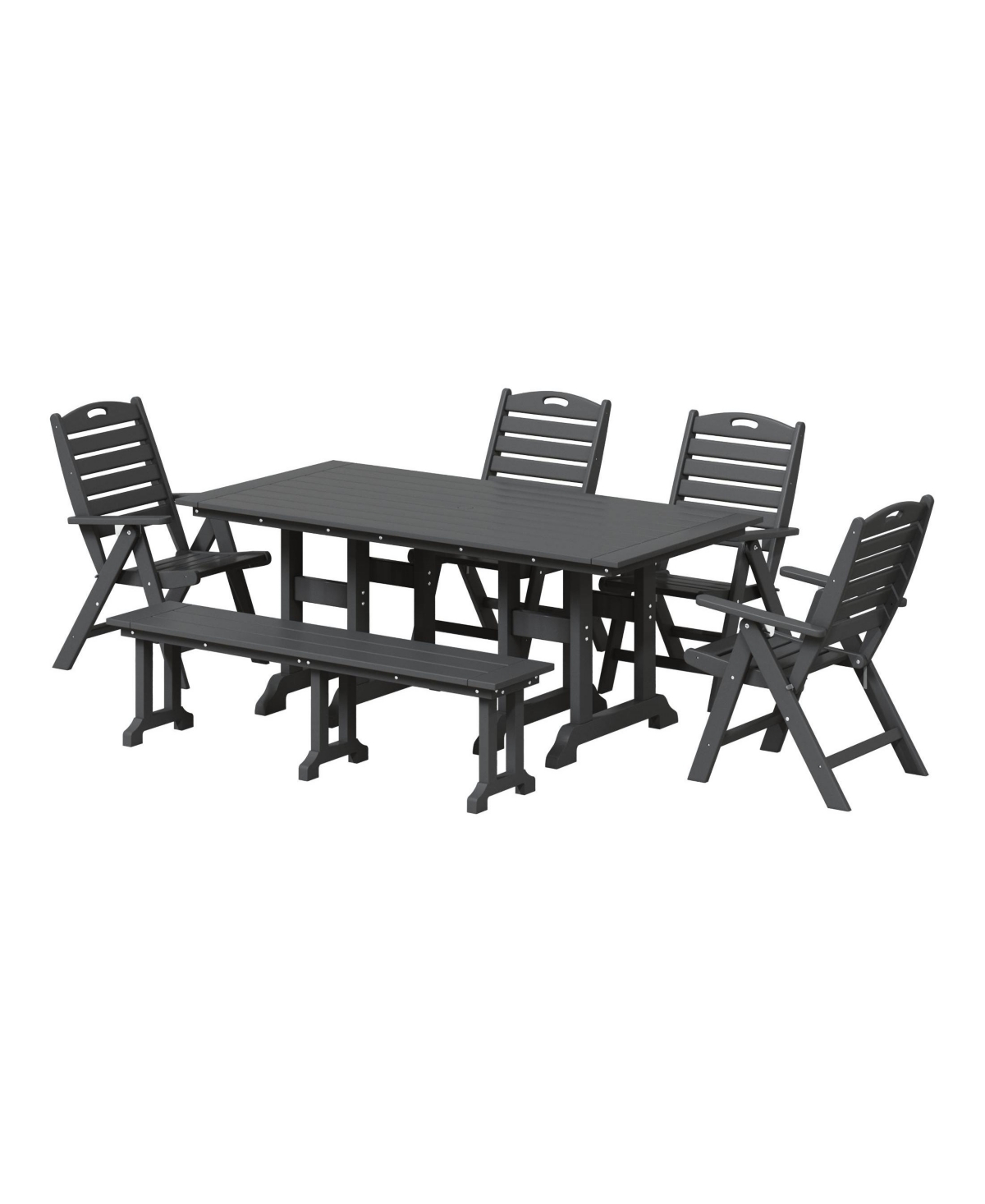 Click here for 6-Piece Hdpe Rectangular Patio Dining Table Set wi... prices