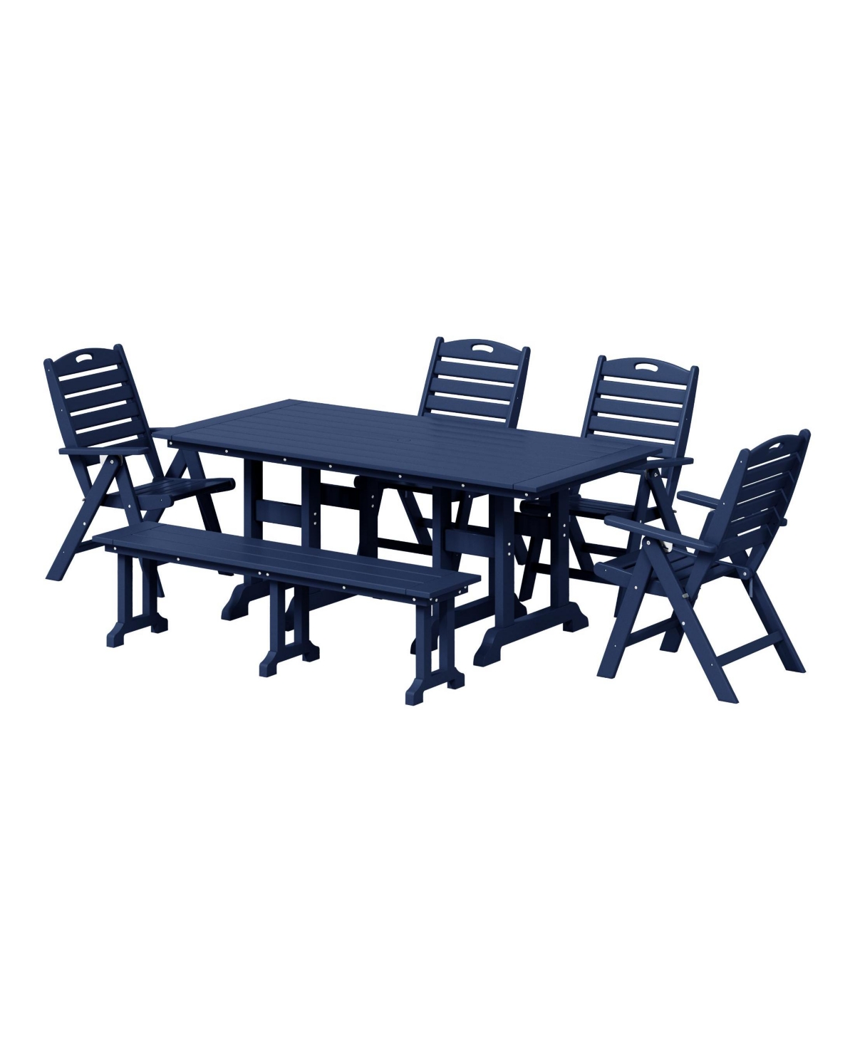 Click here for 6-Piece Hdpe Rectangular Patio Dining Table Set wi... prices