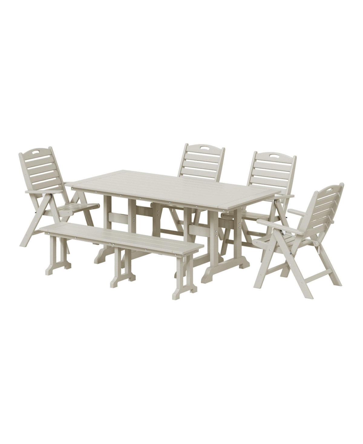 Click here for 6-Piece Hdpe Rectangular Patio Dining Table Set wi... prices