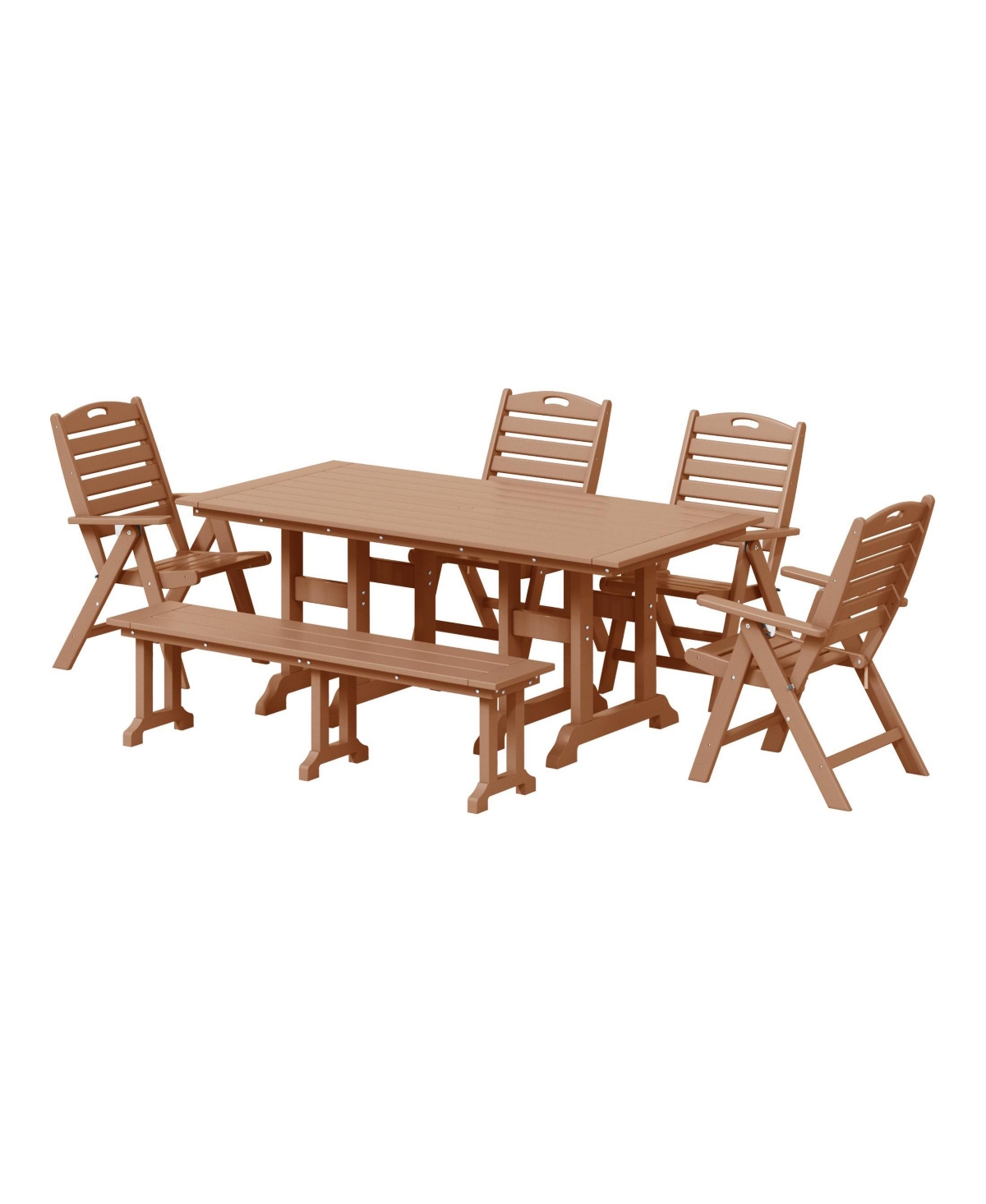 Click here for 6-Piece Hdpe Rectangular Patio Dining Table Set wi... prices