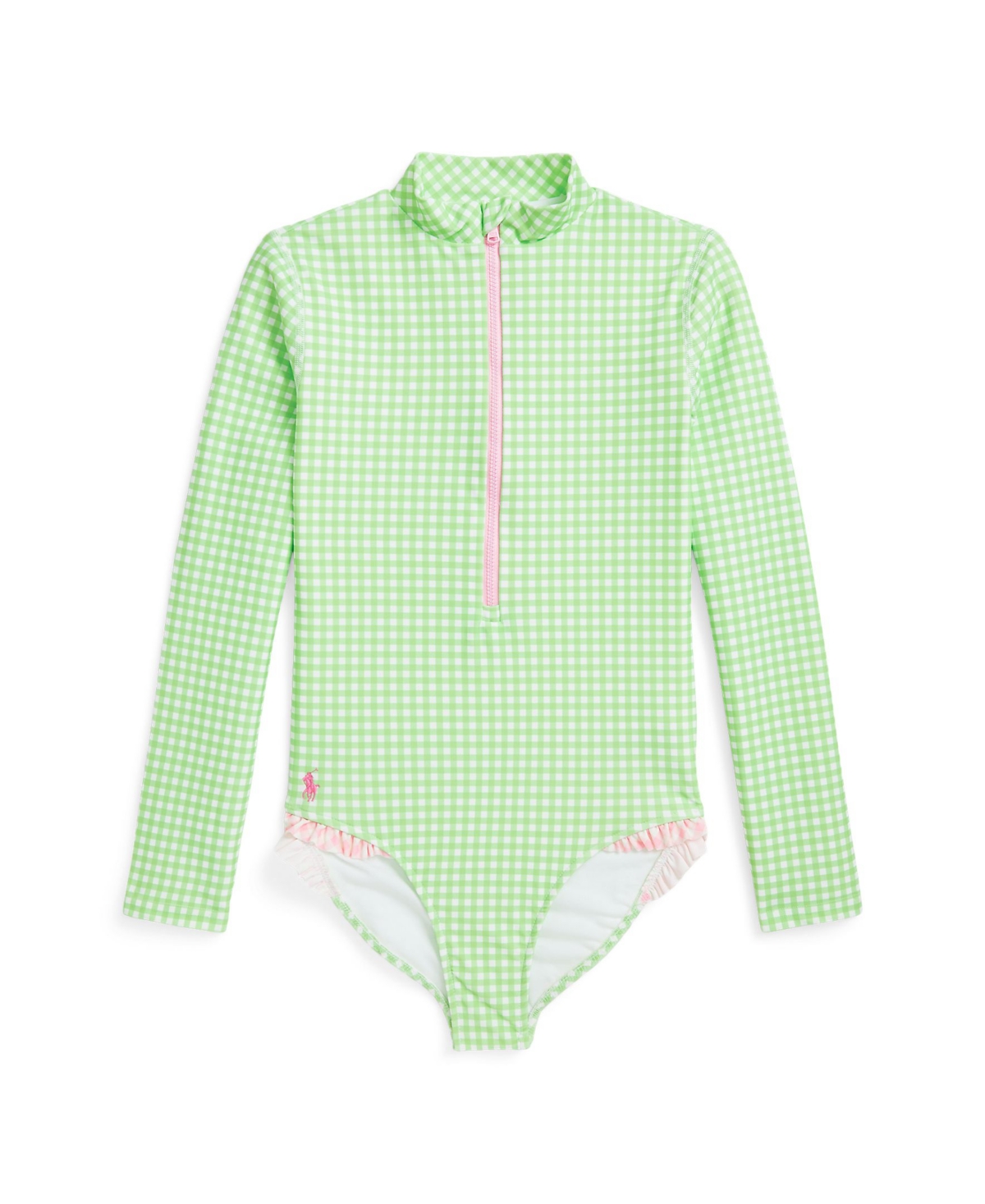 Click here for Polo Ralph Lauren Big Girls Gingham Ruffled One-Pi... prices