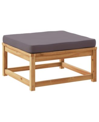 Patio Footstool with Cushions Solid Wood Acacia - Macy's