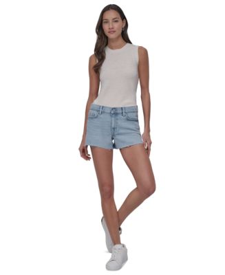 DKNY Jeans Women's Mid-Rise Split-Side Denim Shorts - Macy's