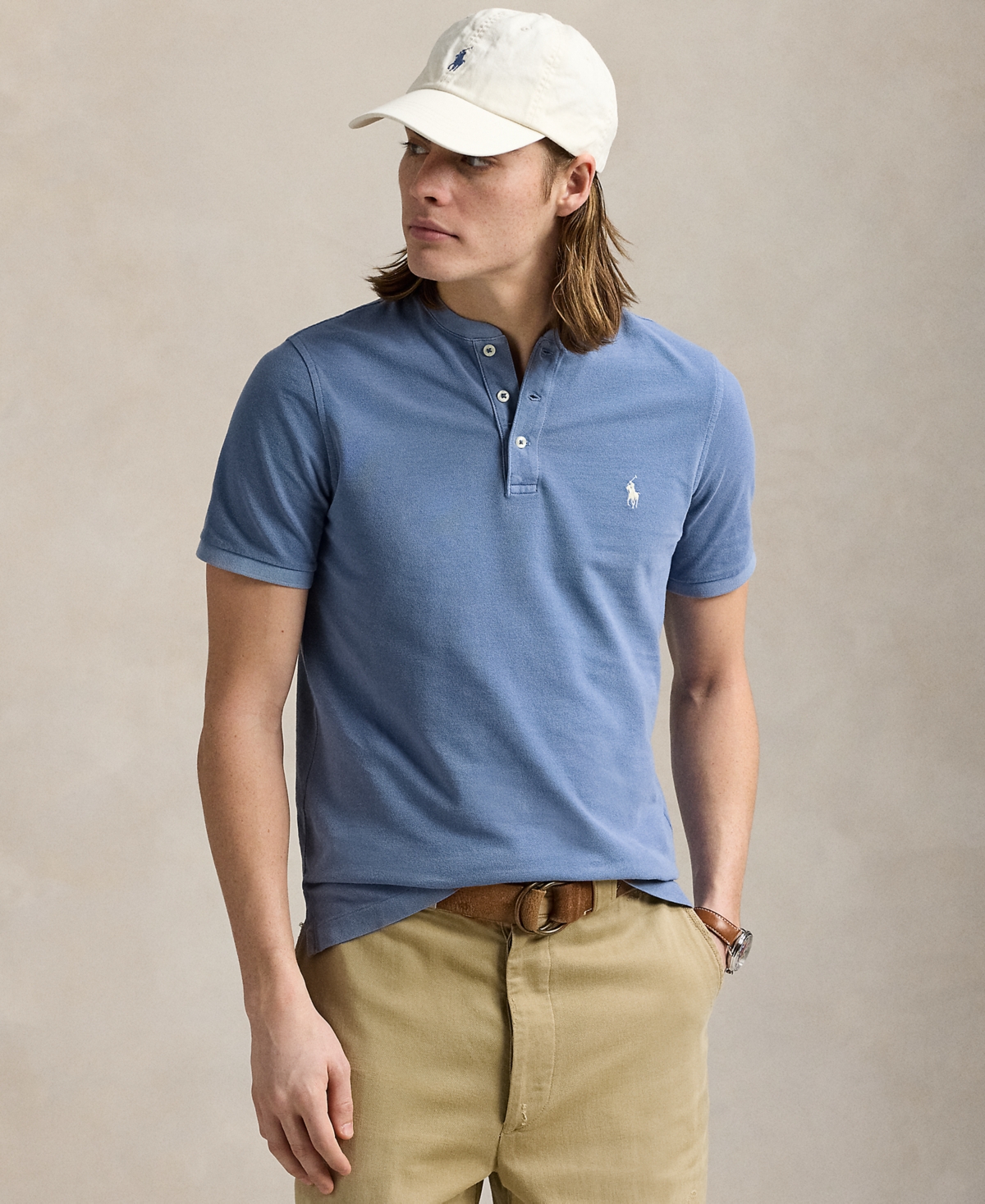 Click here for Polo Ralph Lauren Mens Cotton Pique Henley Shirt -... prices