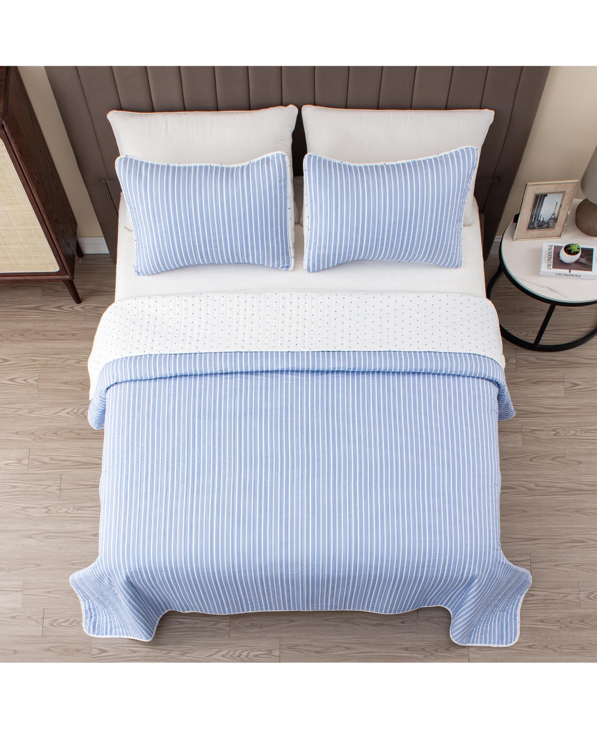 Click here for Linery & Co. Tiny Stripes Microfiber Quilt Set Wit... prices