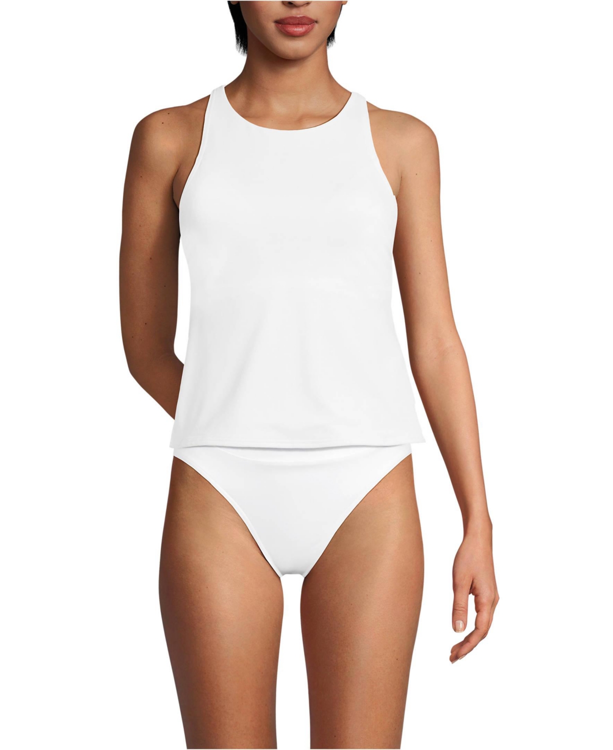 Click here for Lands End Womens Tugless High Neck Strappy Back Ta... prices