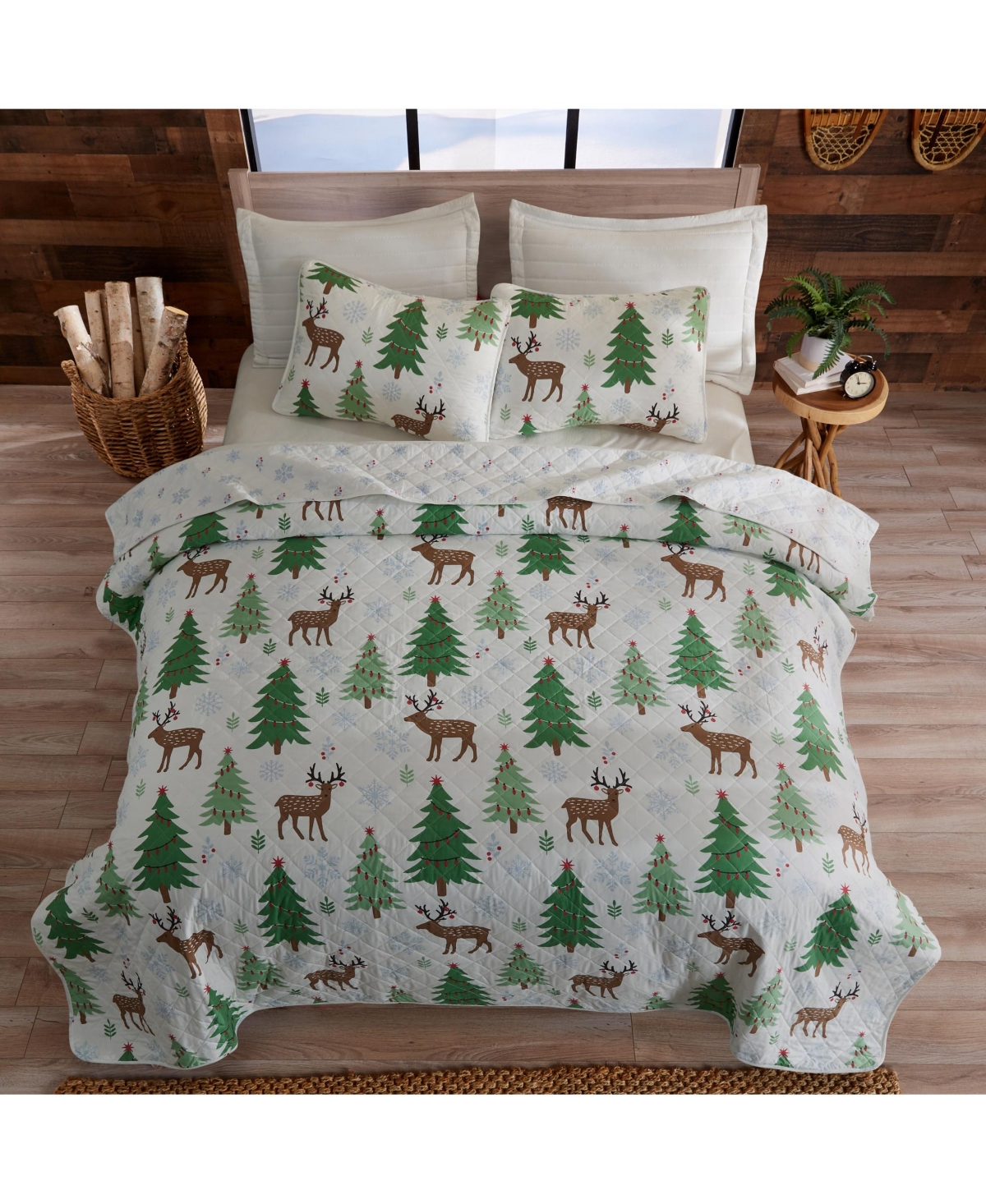 Click here for Linery & Co. Christmas Trees Microfiber Quilt Set... prices
