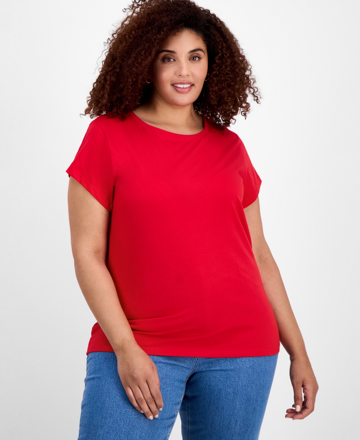 Click here for Aveto Plus Size Basic Crewneck Short-Sleeve T-Shir... prices