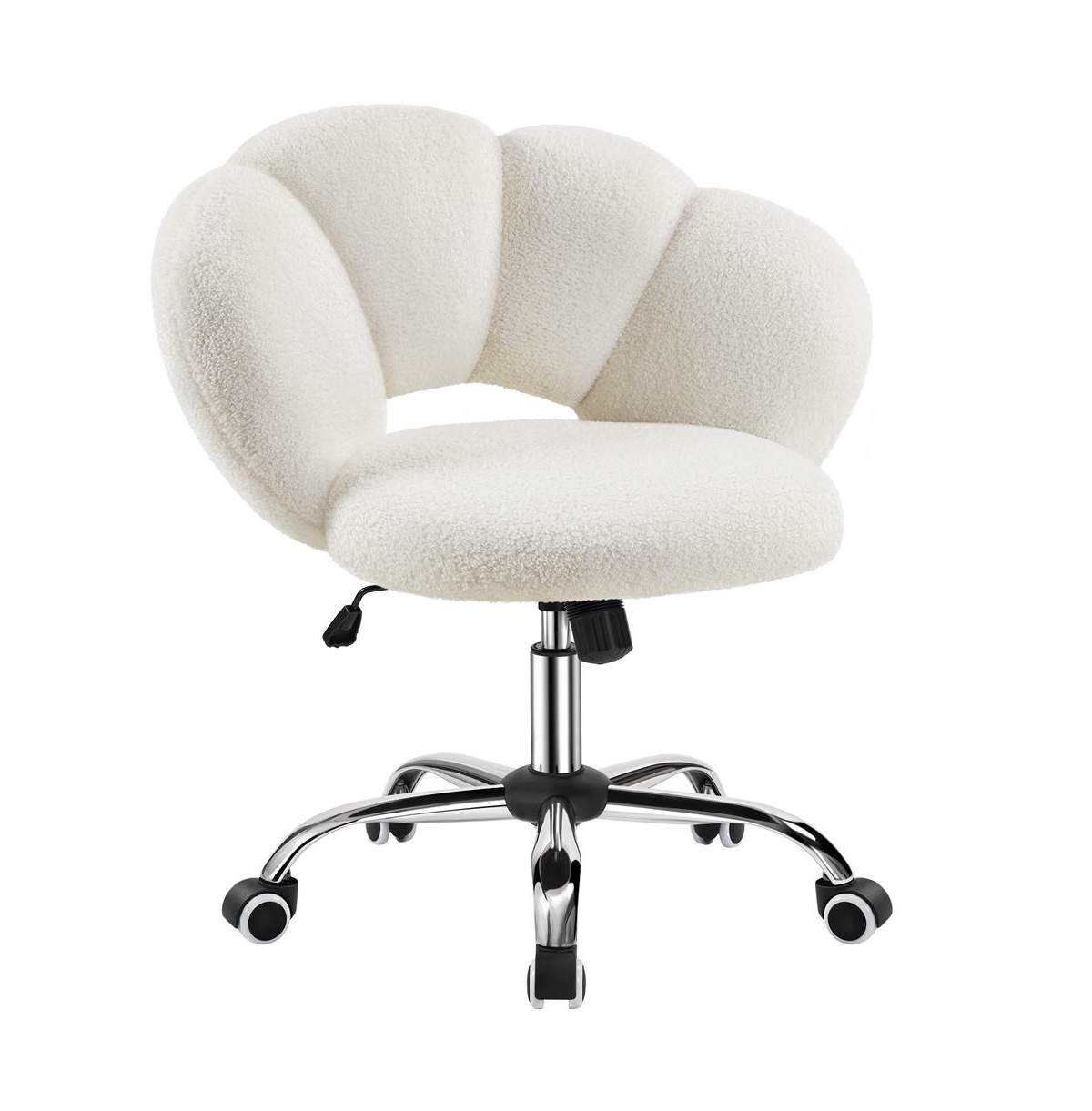 Click here for Yaheetech Boucle Upholstered Home Office Chair - W... prices