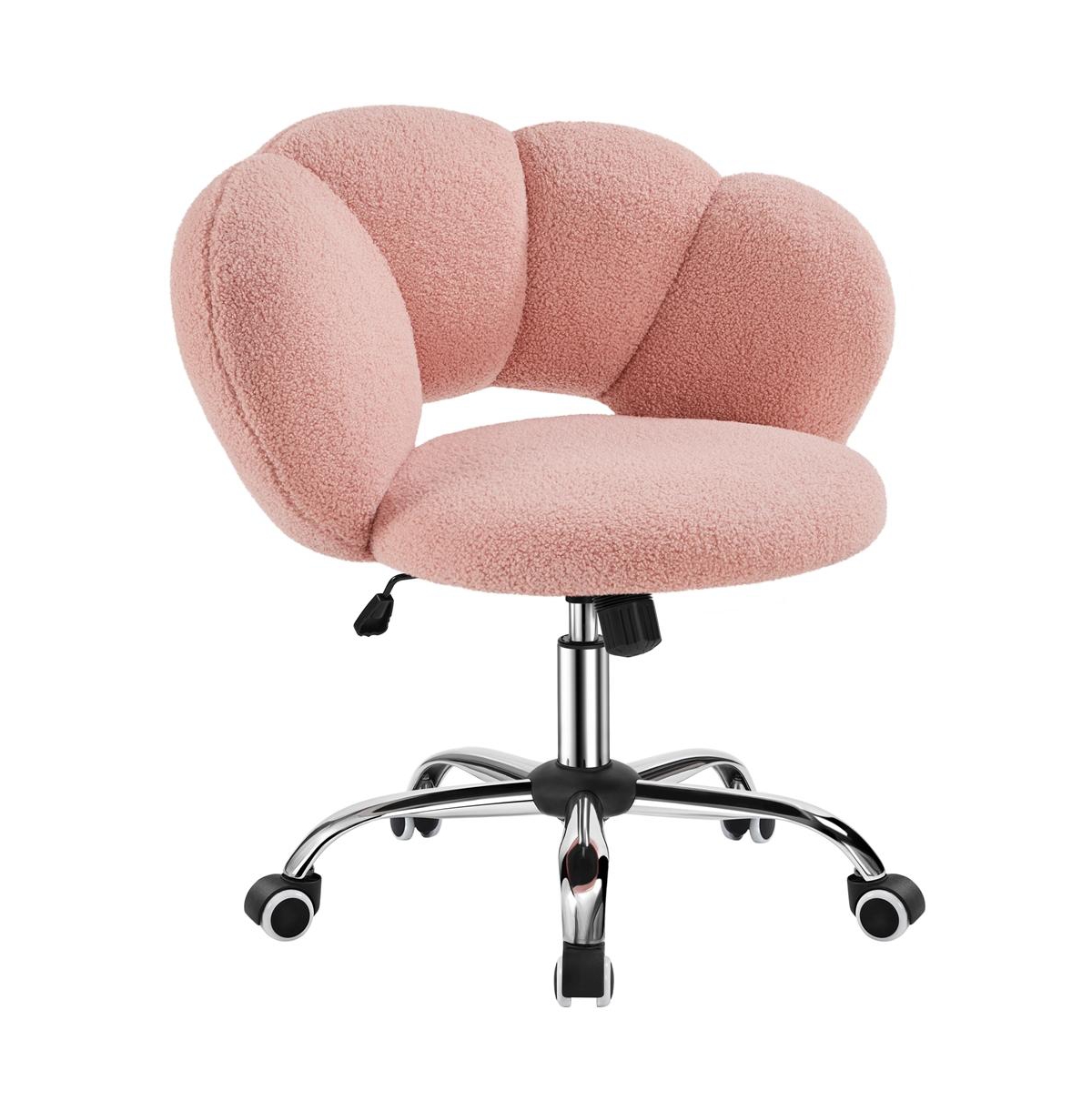 Click here for Yaheetech Boucle Upholstered Home Office Chair - P... prices