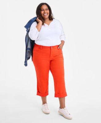 Style & Co Plus Size Curvy Roll-Cuff Capri Jeans, Created for Macy's ...