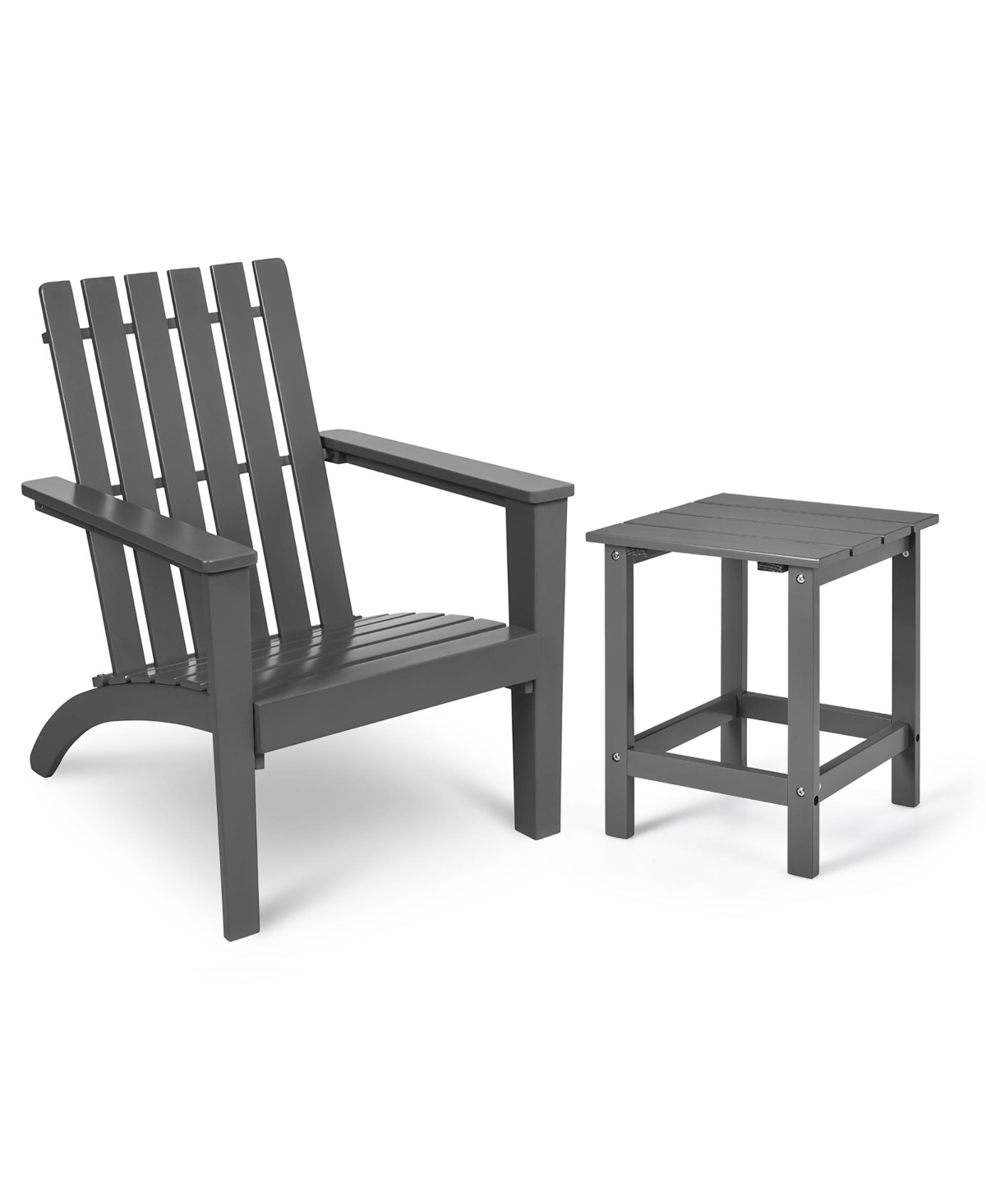 Click here for 2PCS Patio Adirondack Chair Side Table Set Solid W... prices
