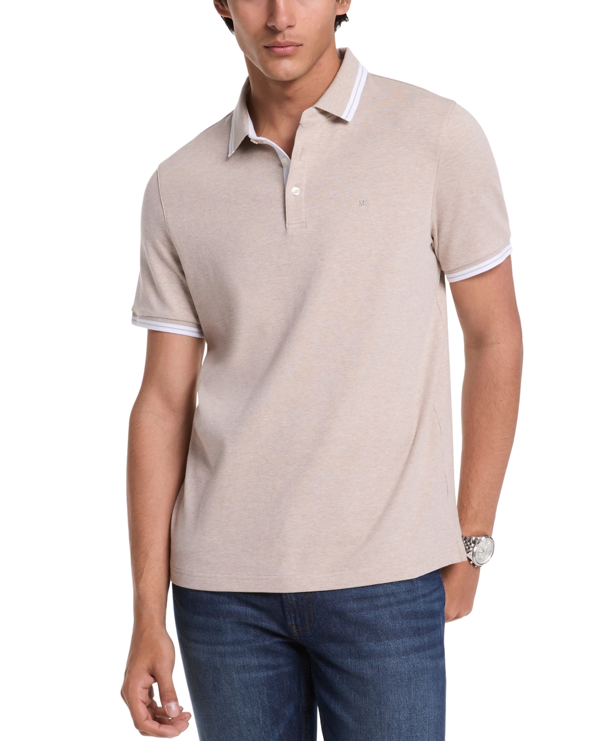 Click here for Michael Kors Mens Greenwich Polo Shirt - Oatmeal H... prices