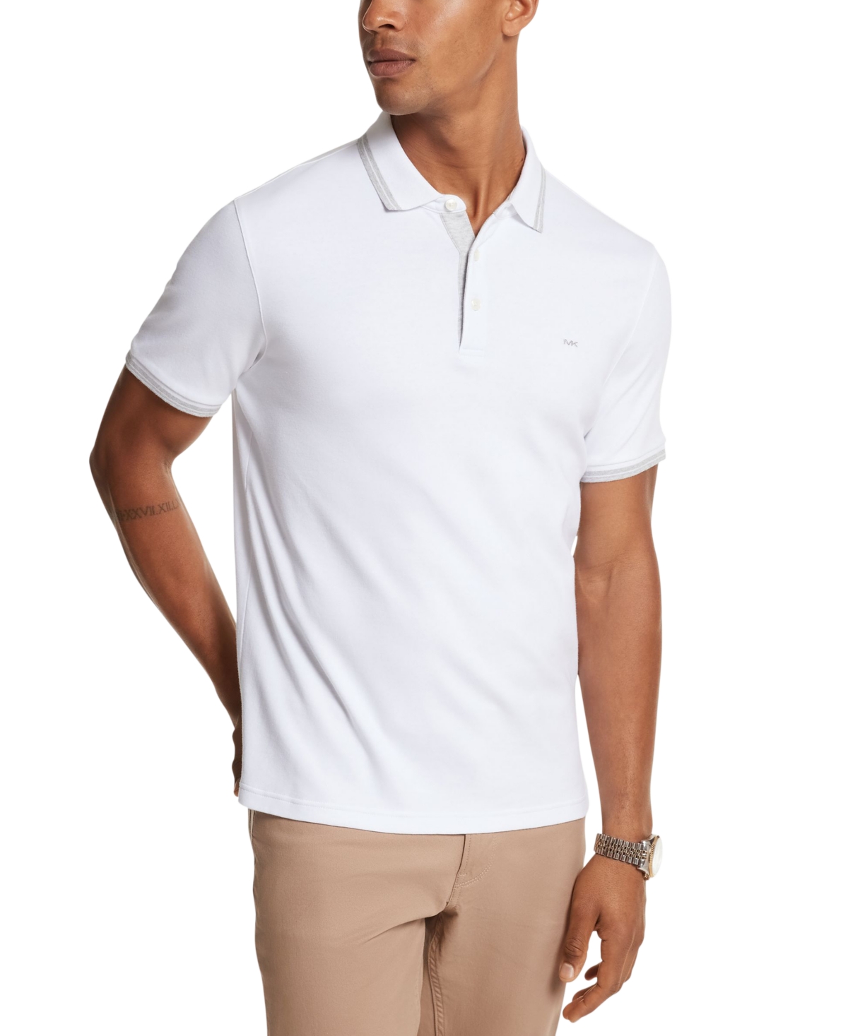 Click here for Michael Kors Mens Greenwich Polo Shirt - White prices