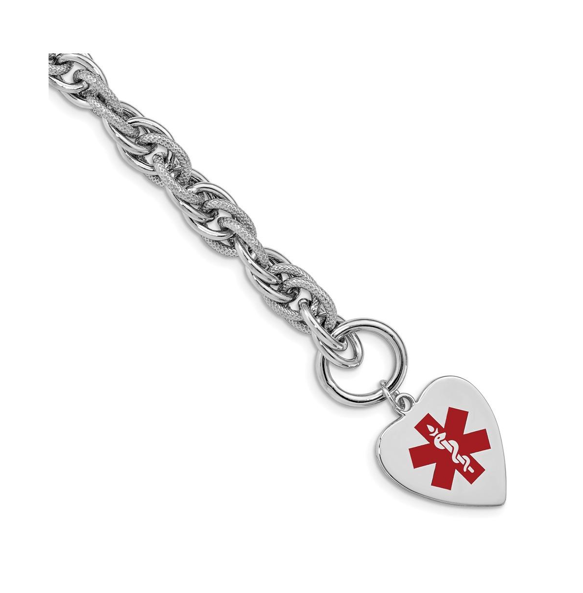 Click here for Sterling Silver Rhodium Engraveable Enamel Heart M... prices