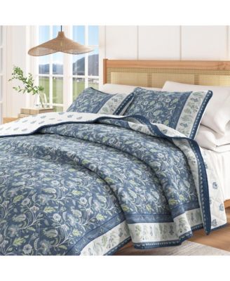 Click here for Linery Co. Cotton Stitched Reversible Boho Floral... prices