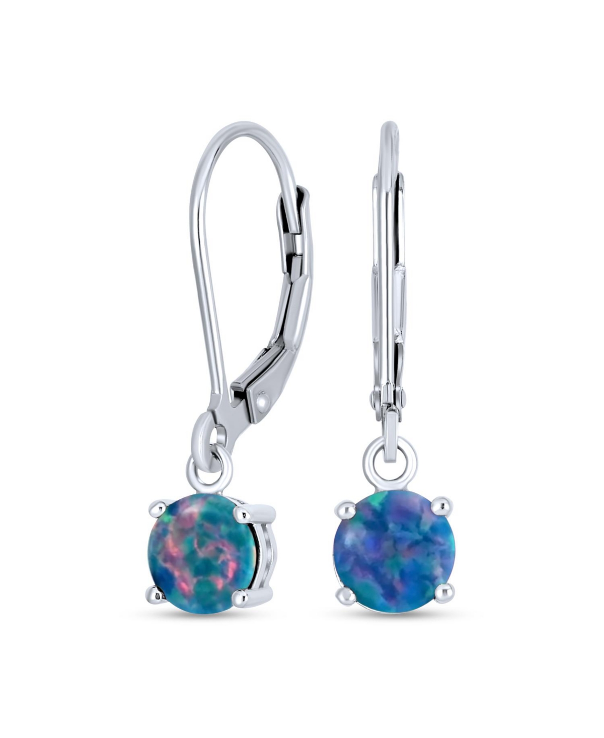 Click here for Bling Jewelry Round Solitaire Created Opal Lever b... prices