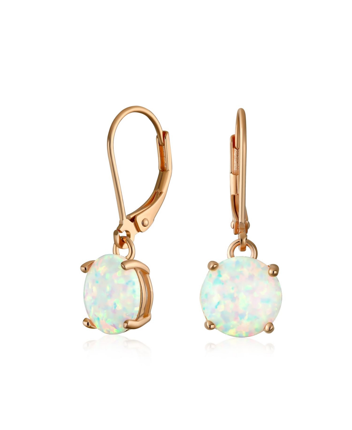 Click here for Bling Jewelry Round Solitaire Created Opal Lever b... prices