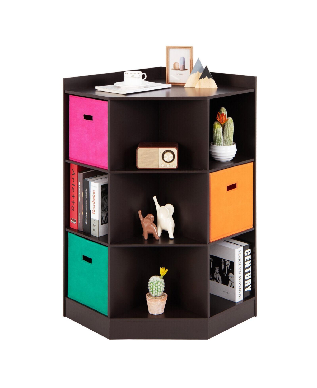 Click here for 3-Tier Kids Storage Shelf Corner Cabinet with 3 Ba... prices