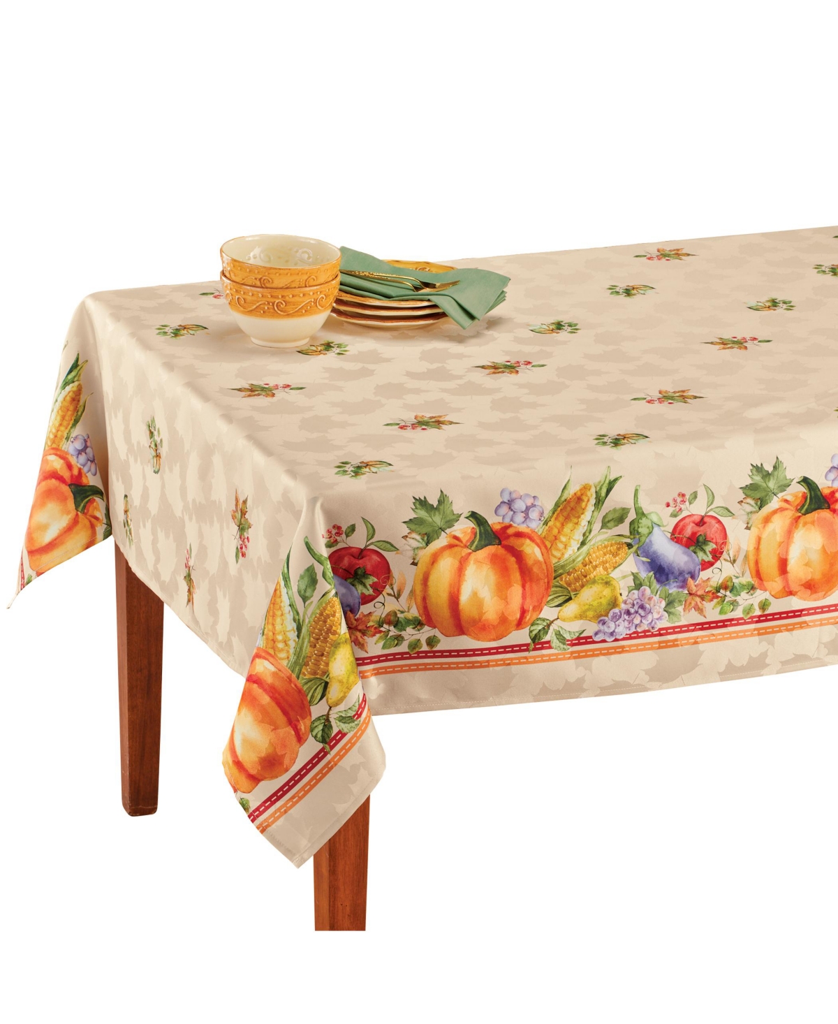 Click here for Vibrant Bountiful Harvest Printed Tablecloth - Ora... prices