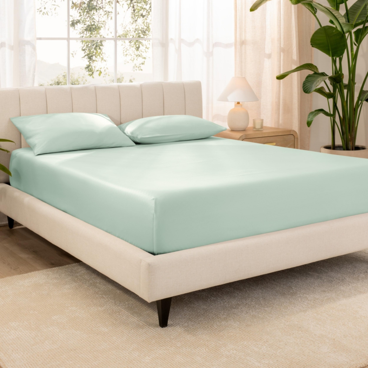 Click here for Bare Home Sateen Fitted Sheet - Willow prices