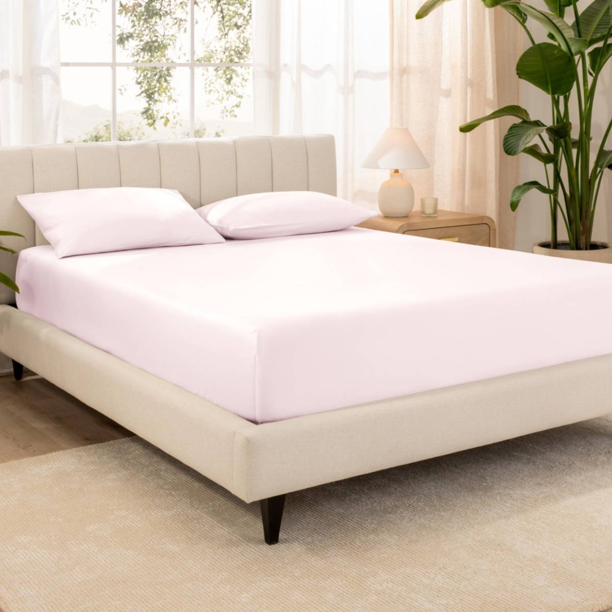 Click here for Bare Home Sateen Fitted Sheet - Dusty pink prices