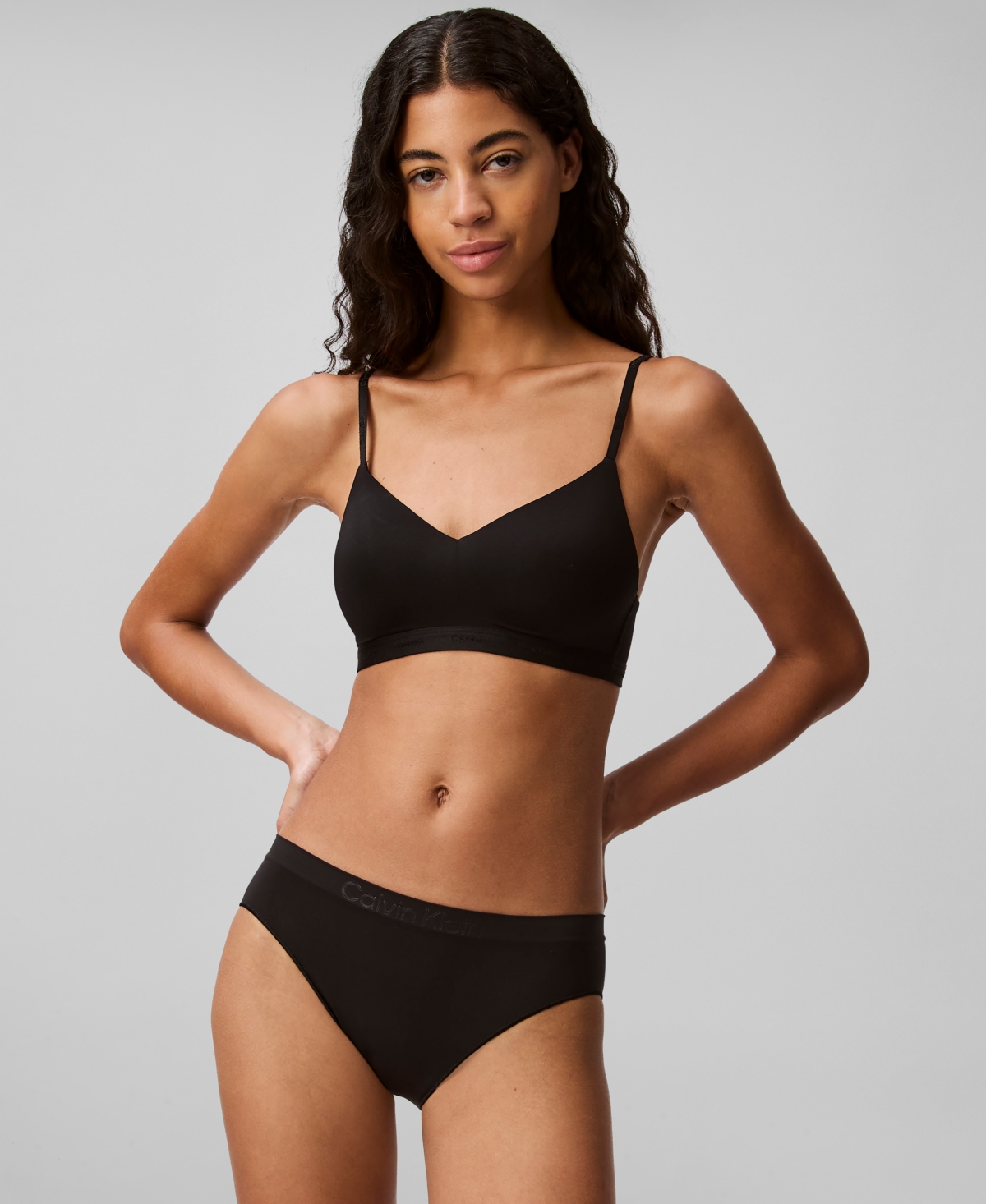 Calvin Klein Womens Bonded Flex Bikini Underwear QD3960 - Black