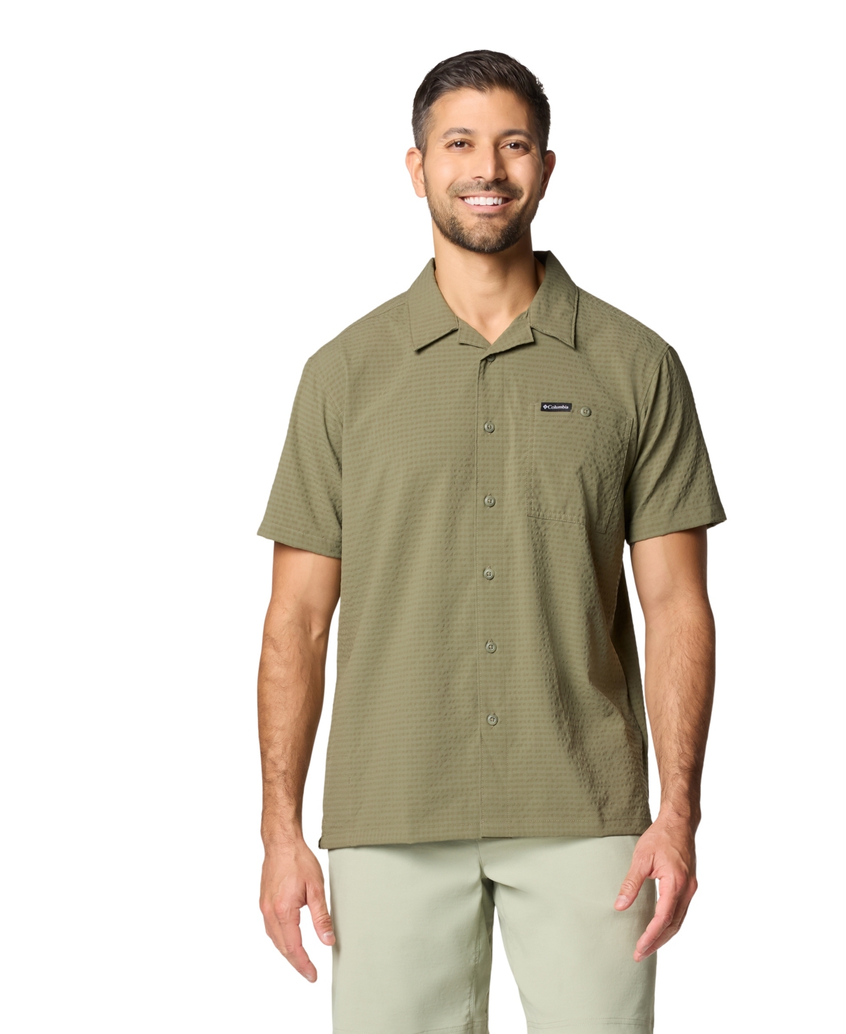 Click here for Columbia Mens Utilizer Ss Camp Shirt - Stone Gree prices
