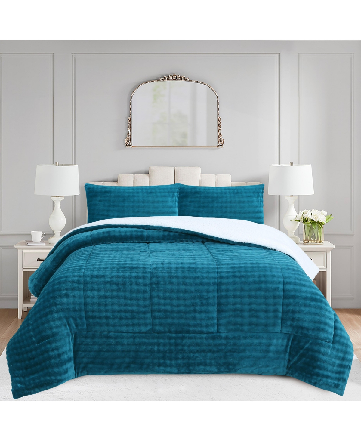 Click here for MarCielo Soft Flannel Bubble Comforter Set  3-Piec... prices