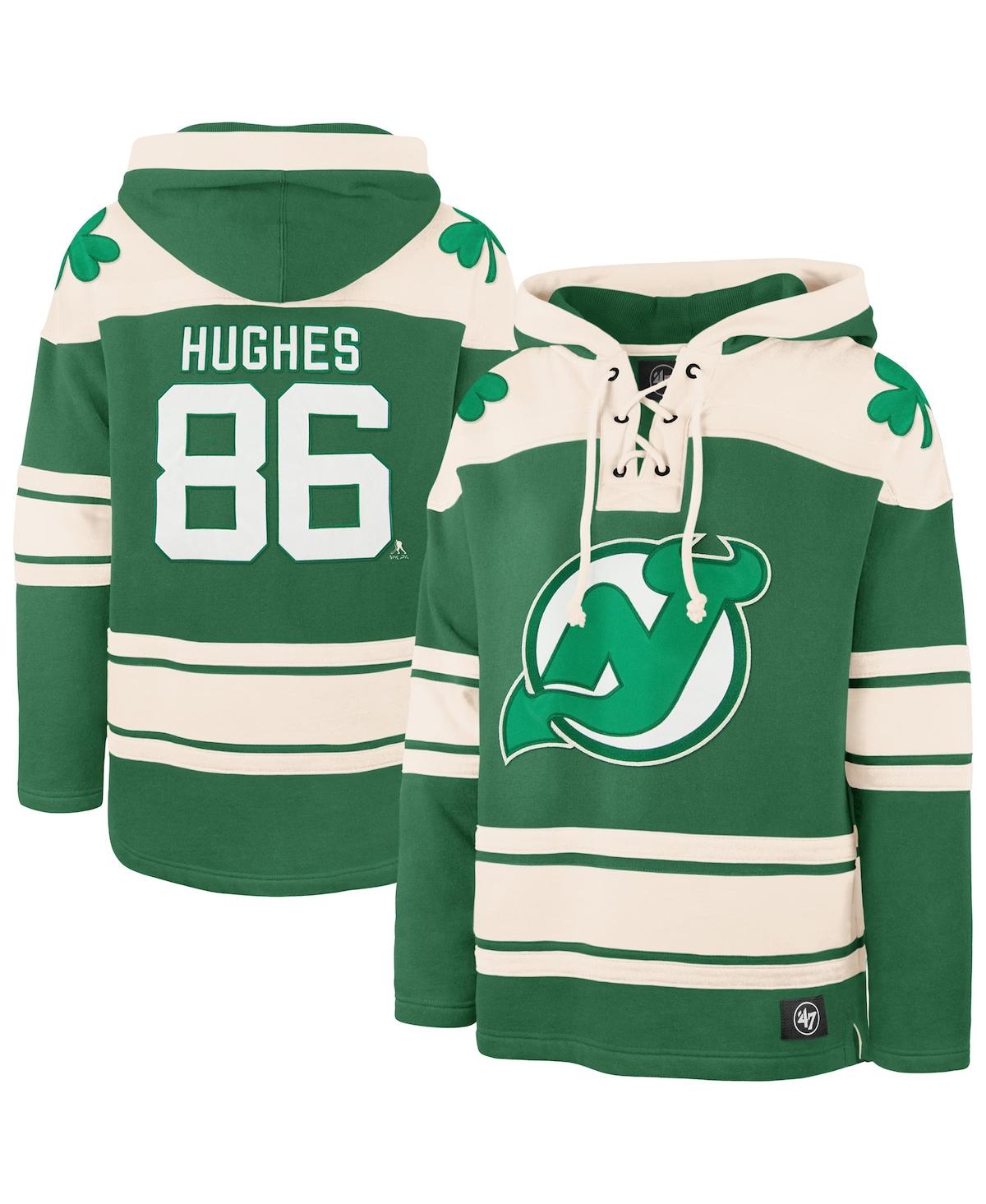 Click here for 47 Brand Mens Jack Hughes Kelly Green New Jersey D... prices
