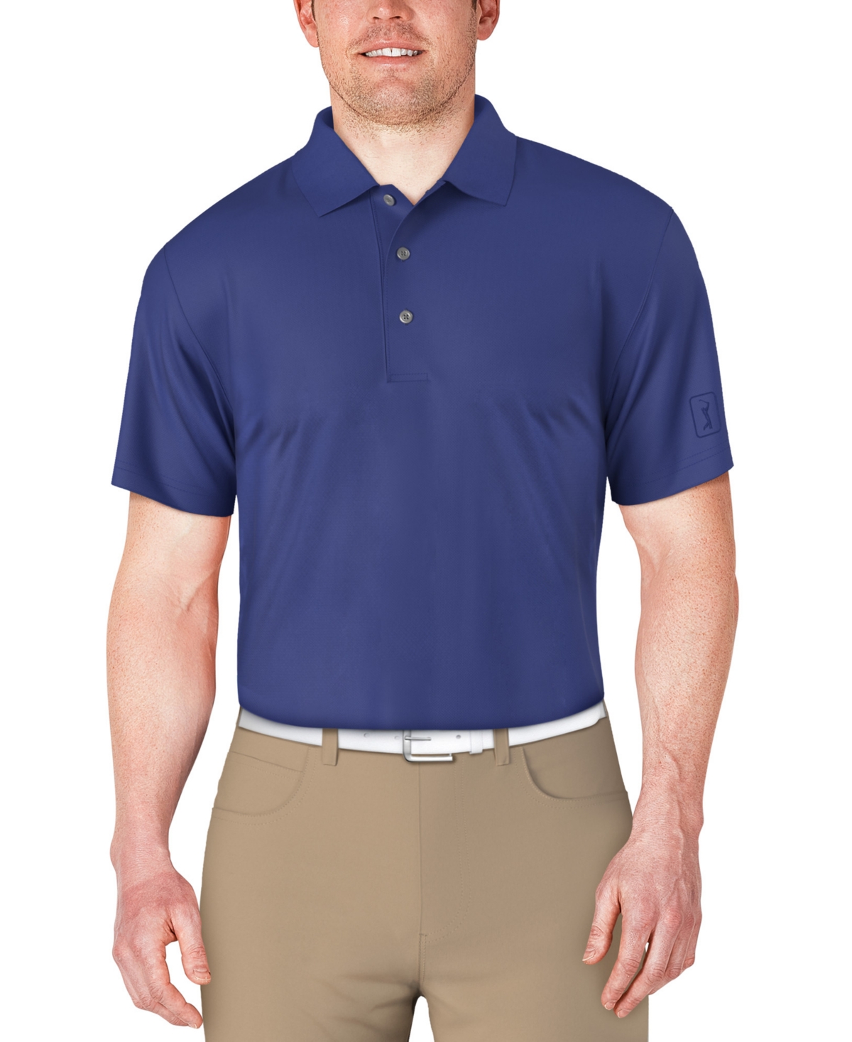 Click here for Pga Tour Mens Airflux Solid-Color Mesh Polo Golf S... prices