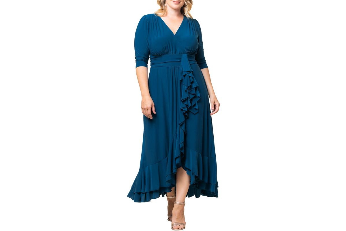 Click here for Kiyonna Plus Size Veronica Ruffled Evening Gown -... prices