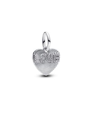 Pandora Sterling Silver Engravable Love Heart Dangle Charms - Macy's