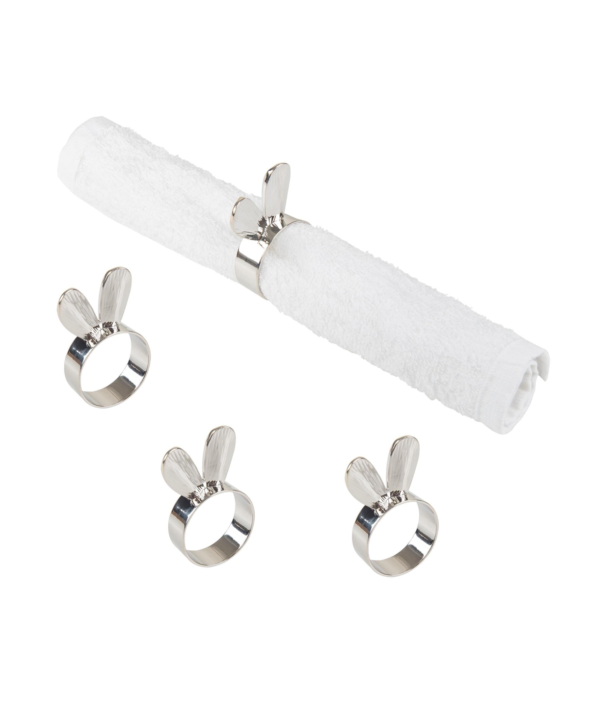 Click here for Easter Silver Bunny Rabbit Ears Napkin Ring  Set o... prices