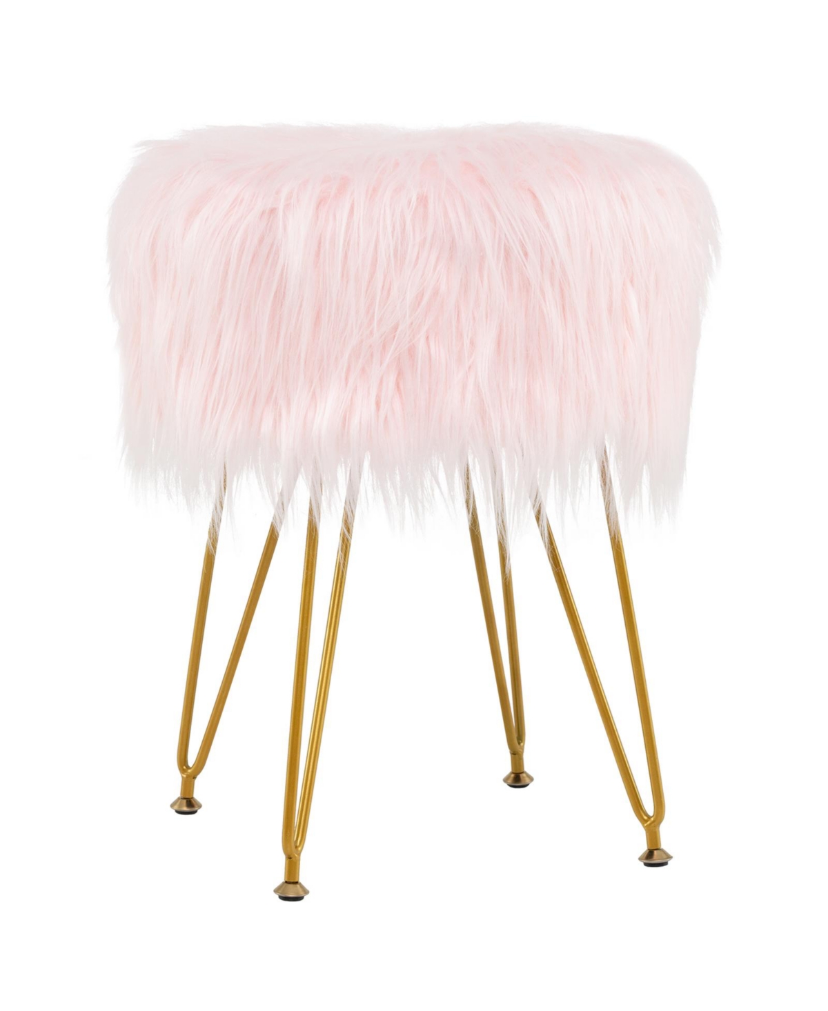 Click here for Faux Fur Vanity Stool Chair with Metal Legs for Be... prices