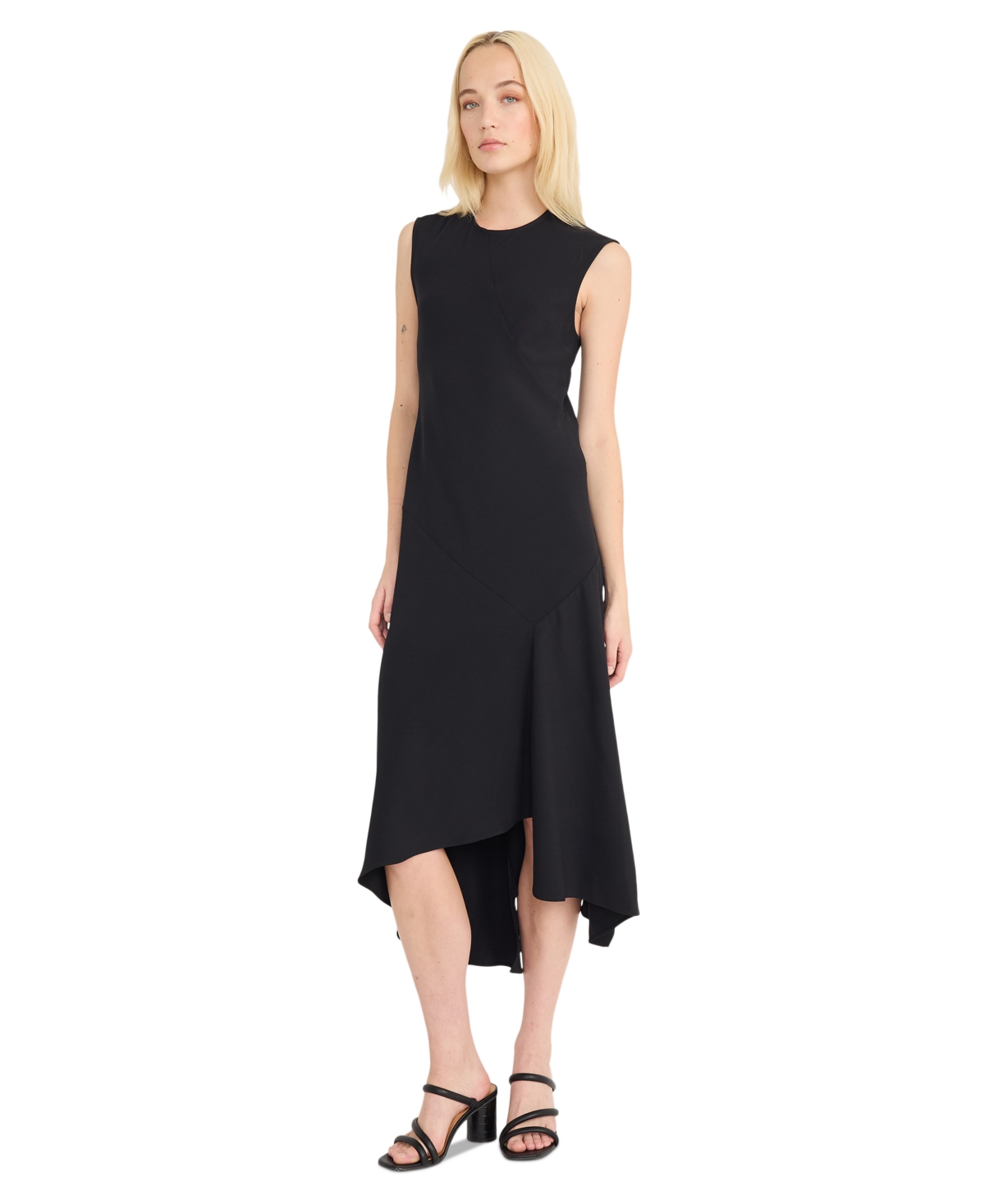 Click here for Luxely Womens Asymmetrical Midi Dress - Black prices