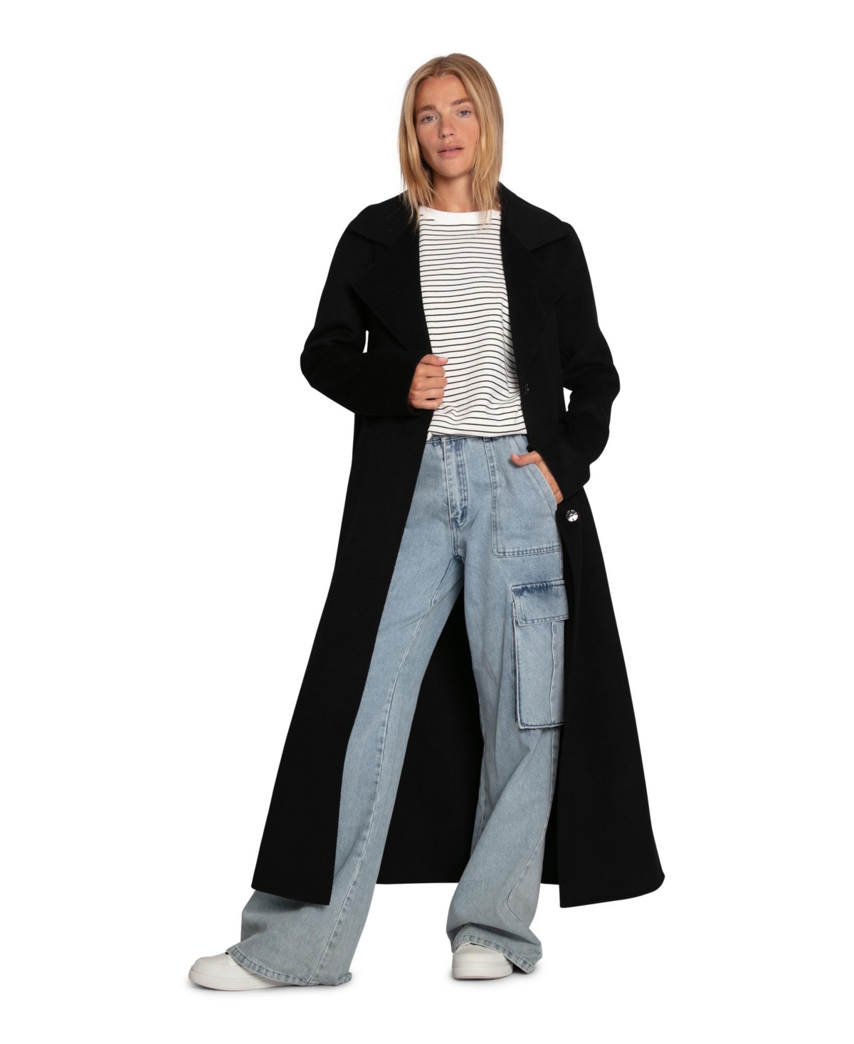 Click here for Belle & Bloom Womens Ex-Boyfriend Maxi Coat - Blac... prices