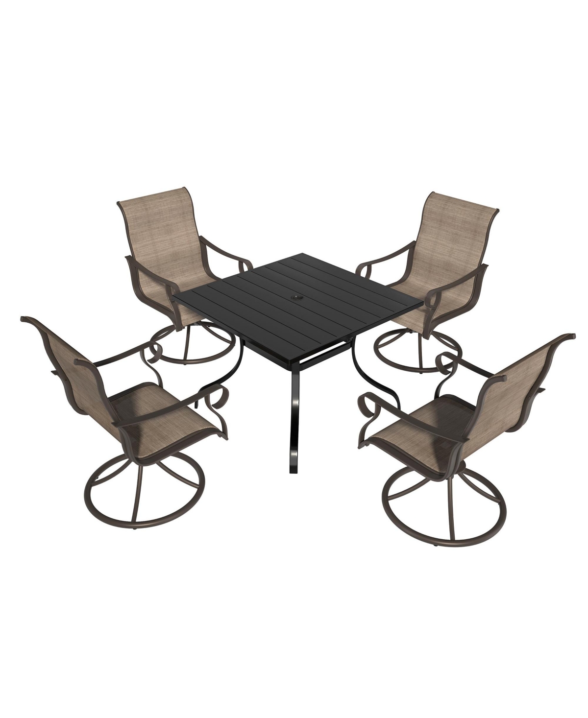 Click here for 5-Piece Metal Outdoor Patio Dining Set with Square... prices