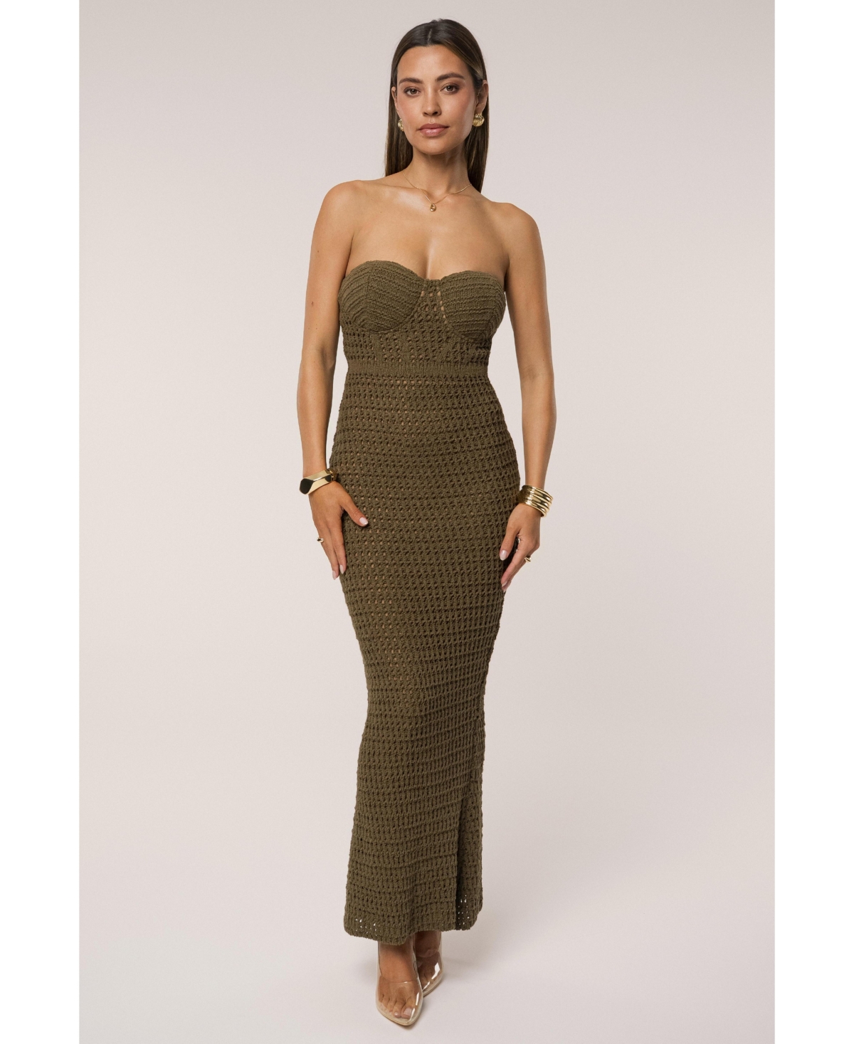 Click here for Jluxlabel Womens Deep Sea Crochet Maxi Dress - Oli... prices
