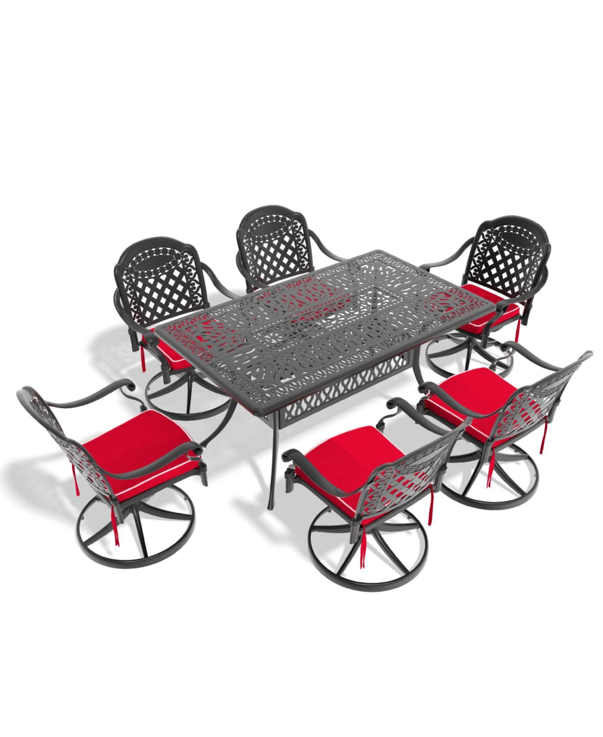 Click here for Streamdale 7-pc Cast Aluminum Dining Set  6 Swivel... prices