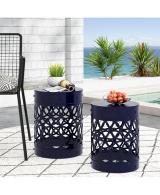 Outdoor Metal S/2 end table - Macy's